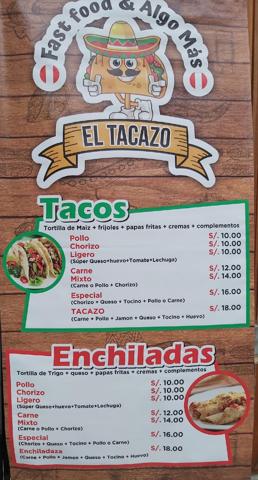 Carta de Don Tacazo fast food y más., Lince
