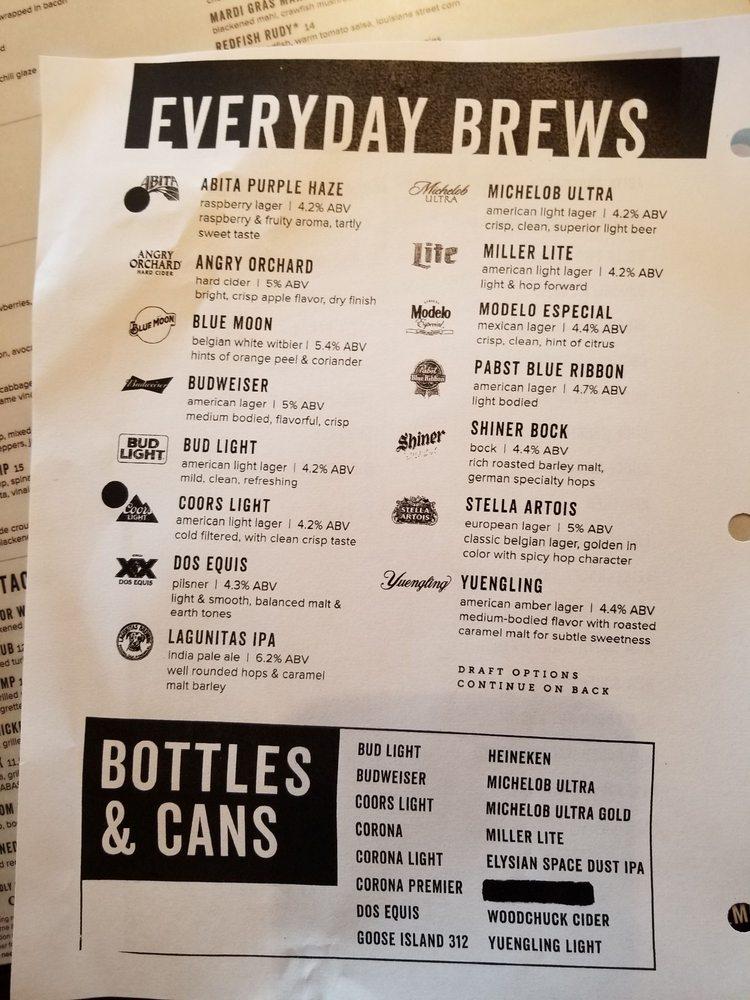 Menu at Walk-On's Sports Bistreaux - Myrtle Beach Restaurant, Myrtle Beach