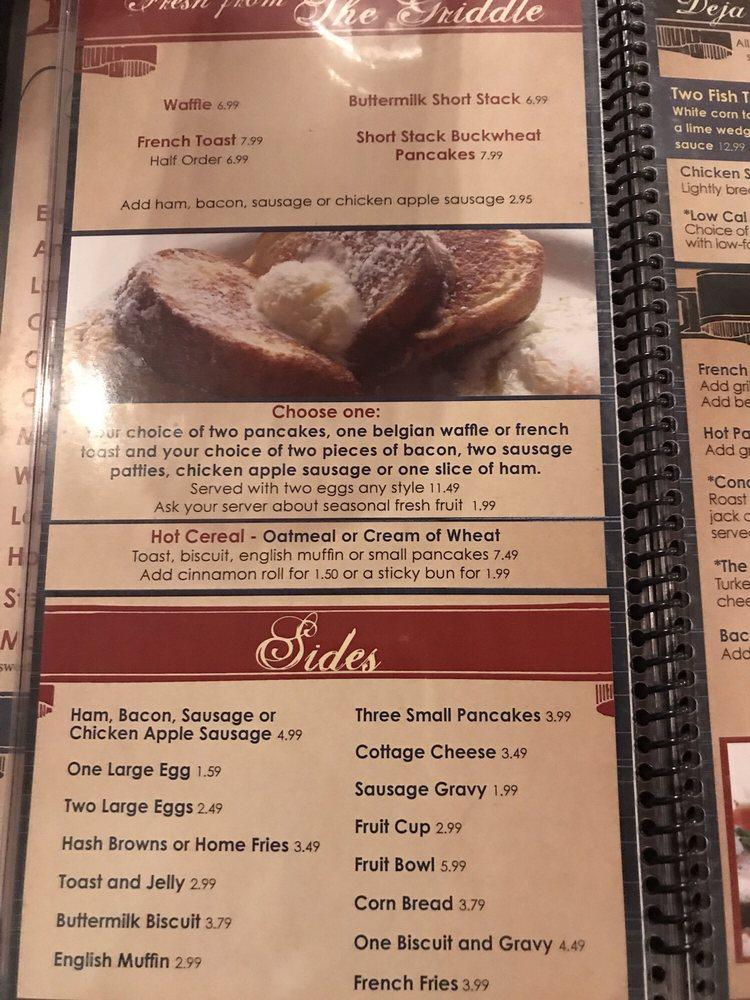 Menu at Deja Vu Restaurant, Redding