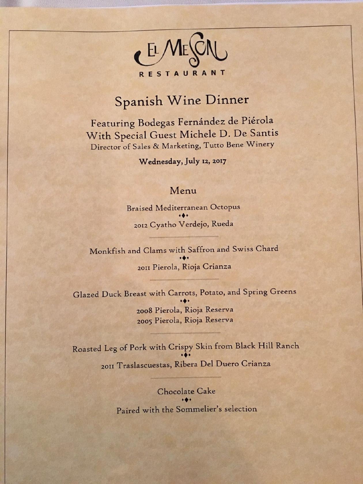 Menu at El Meson pub & bar, Houston