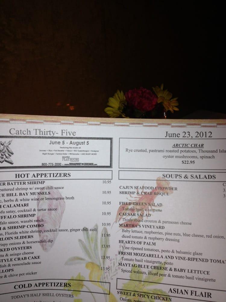 Menu at Catch 35 pub & bar, Chicago