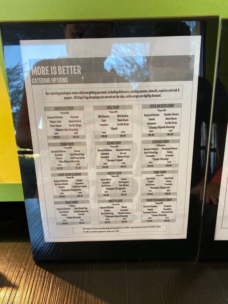 Menu at Chop Stop restaurant, Chino Hills