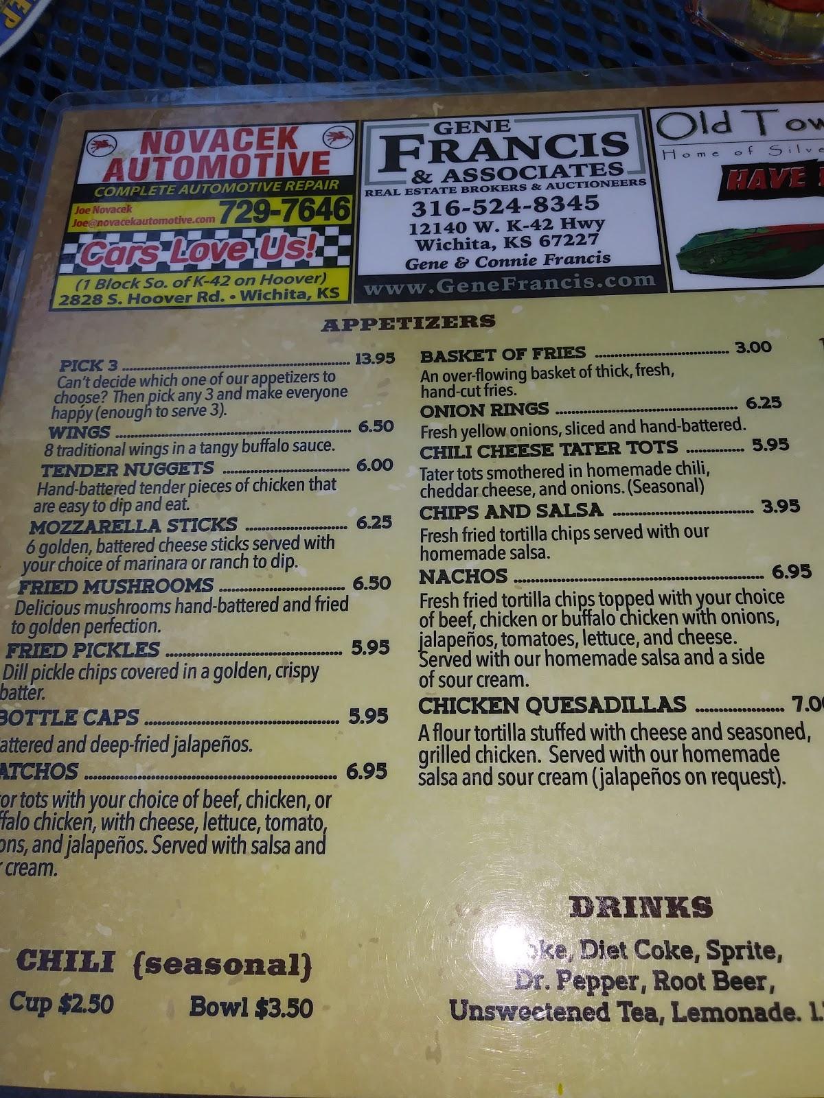 Menu at Dusti's Place pub & bar, Wichita