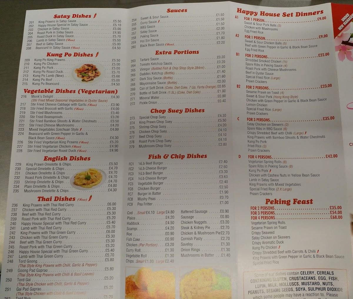Menu at Happy House fast food, Wadhurst