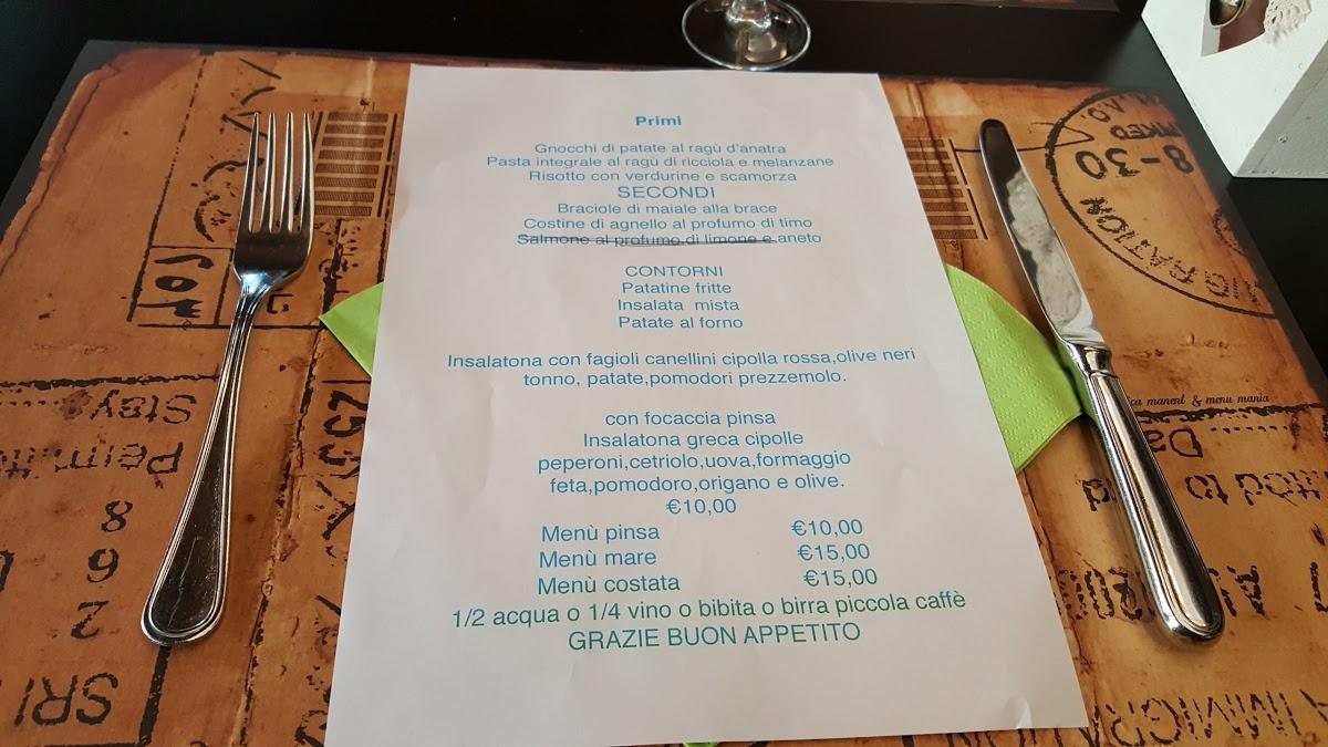 Menu at Infinity restaurant, Castellanza