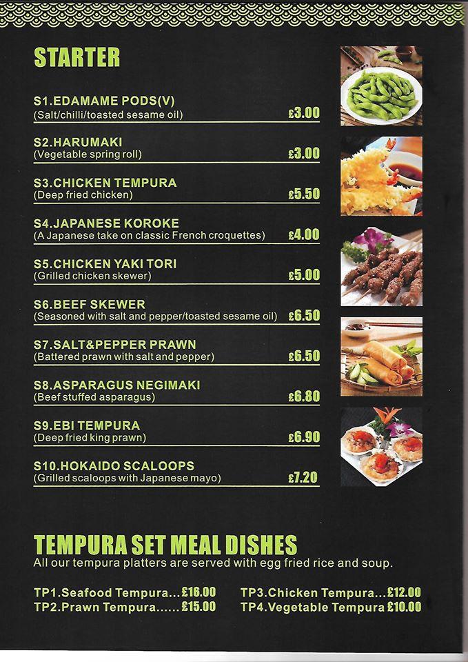Menu at Green Mango restaurant, Elgin