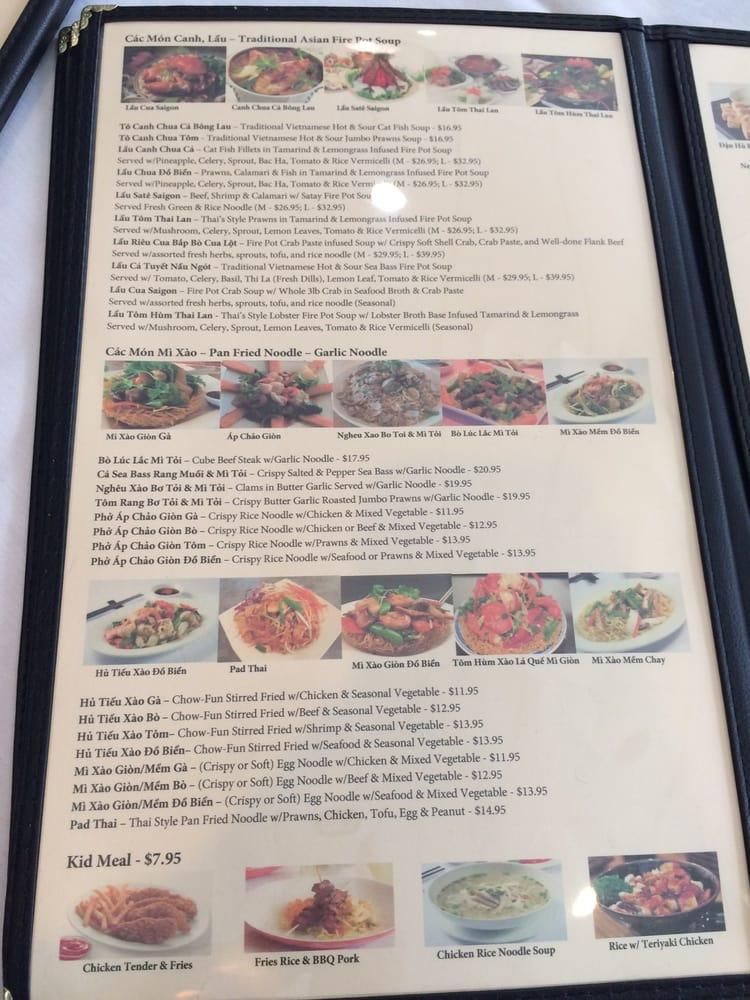 Menu at Saigon Kitchen restaurant, San Jose, Story Rd #1005
