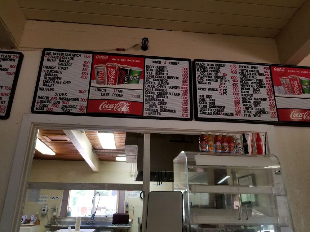 Menu at Supai Cafe, Supai