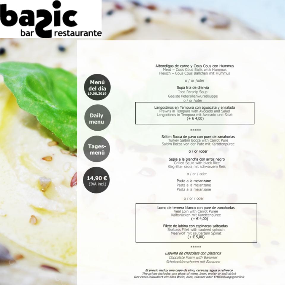 Menu at basic bar&restaurante, Palma