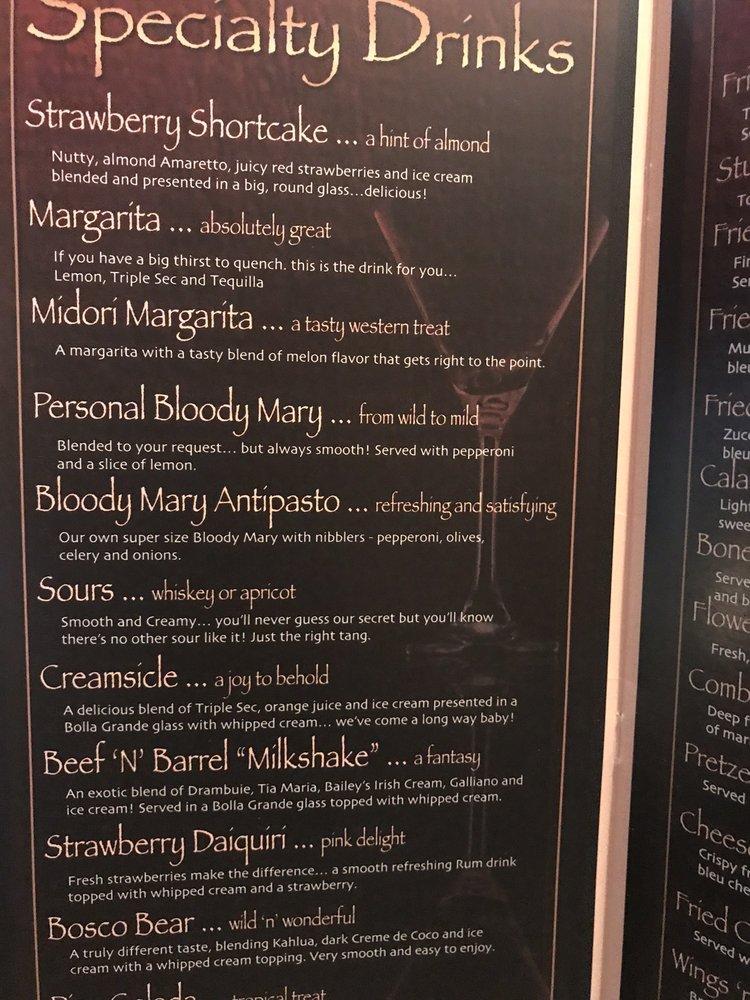 Menu at Beef-N-Barrel, Olean