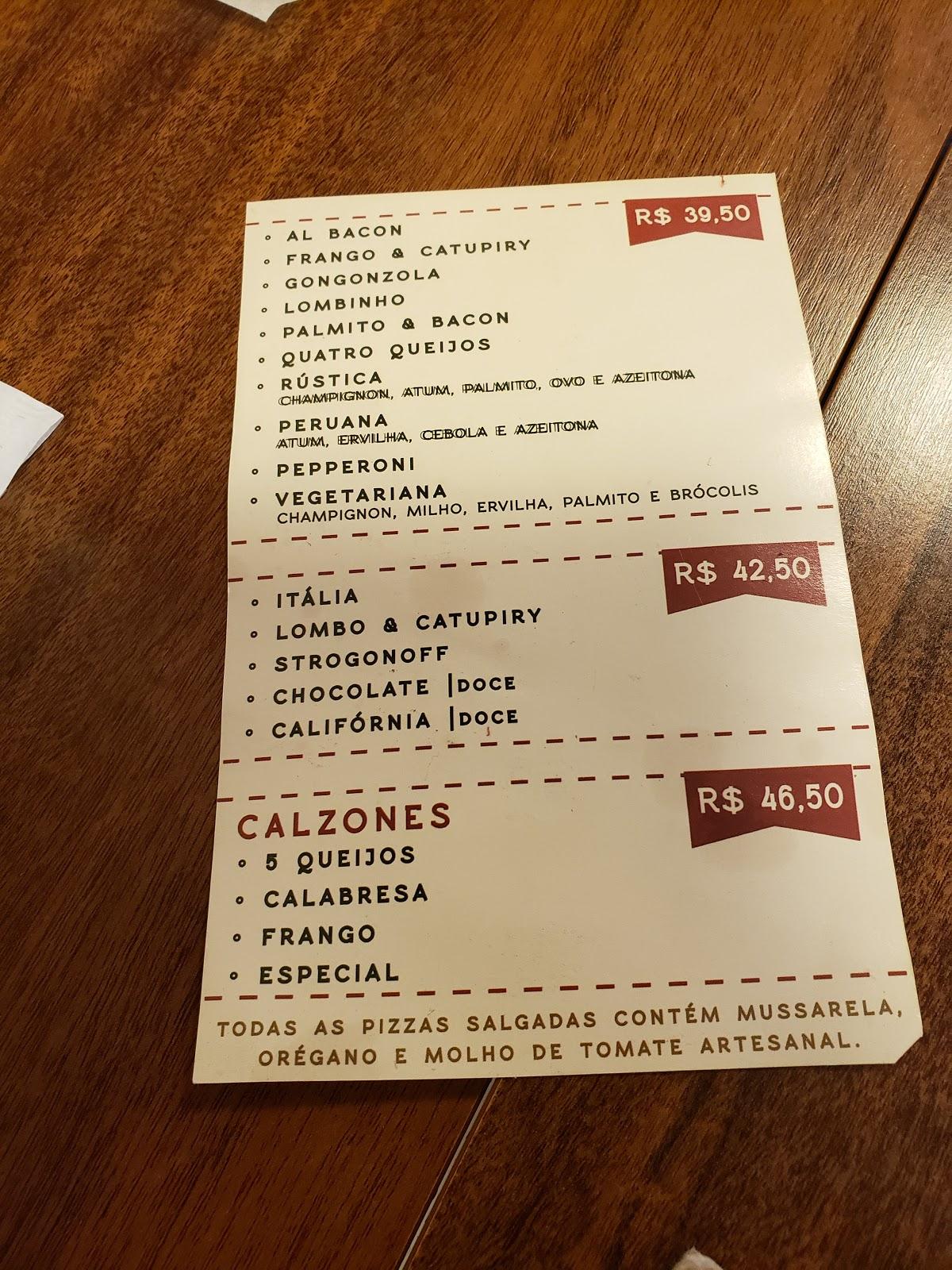 Menu at Casal Garcia Gastronomia restaurant, Curitiba