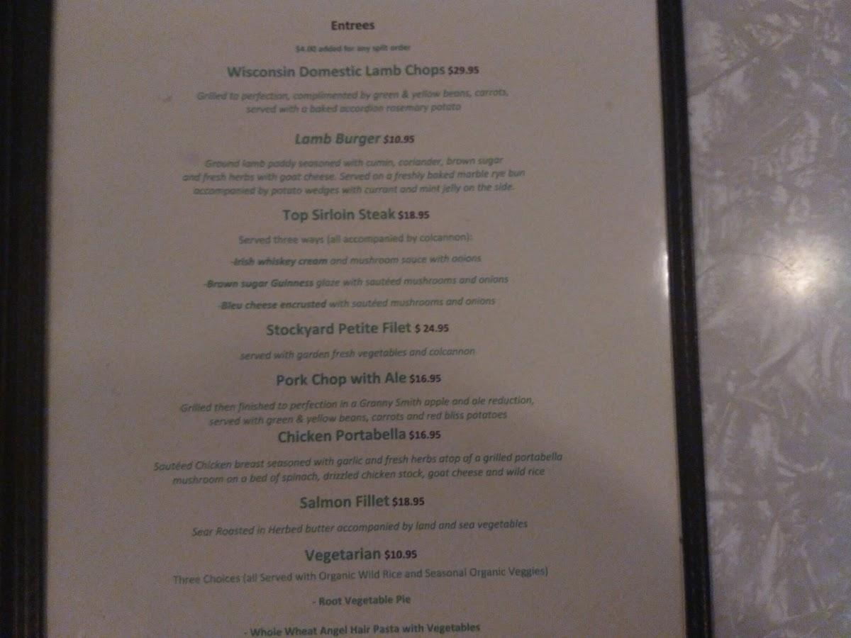 Menu at Foley's Bar & Grill, Lake Geneva
