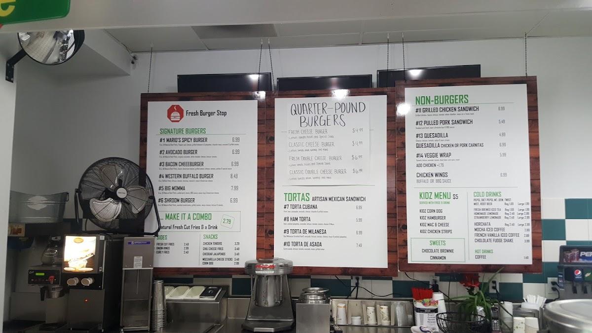 Menu at Fresh Burger Stop restaurant, Estes Park