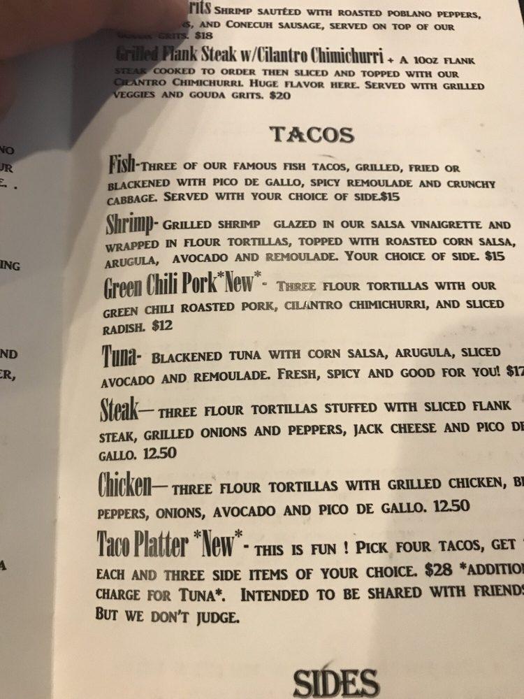Menu at The Ridge Eat & Drink restaurant, Vestavia Hills