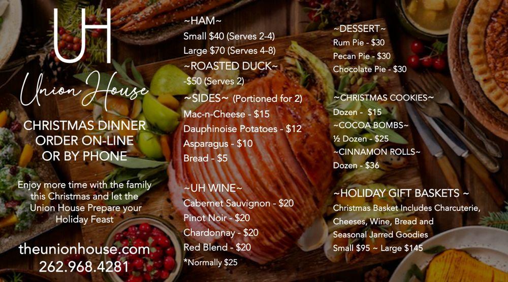 Menu at Union House restaurant, Genesee Depot