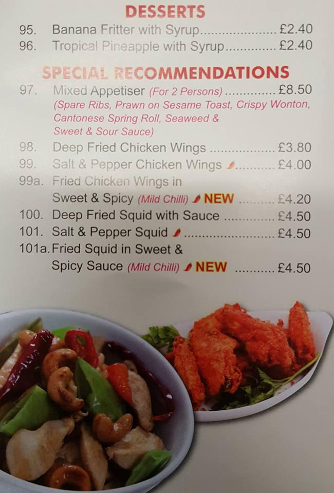 Menu at Golden Branch House fast food, Peterborough