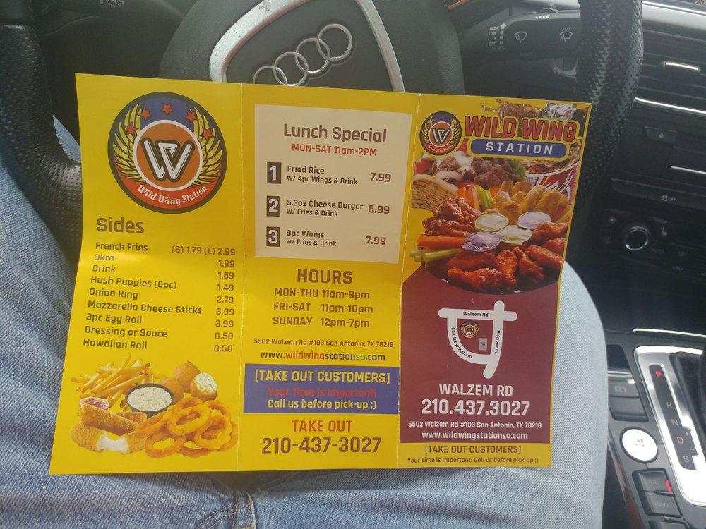 Menu at Wild Wing Station - Walzem restaurant, San Antonio, Walzem Rd #103
