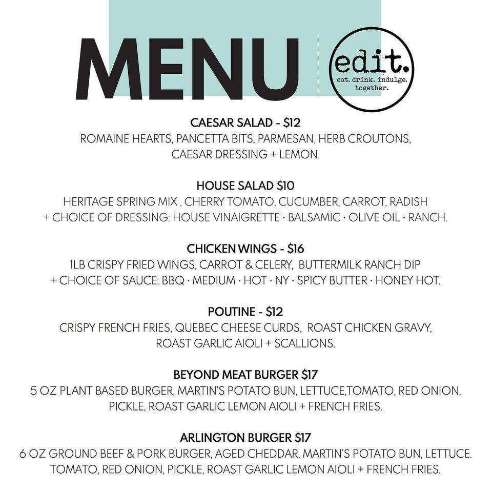 Menu at Arlington Hotel pub & bar, Brant