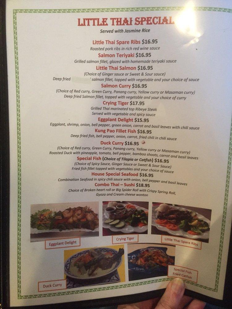 Menu at Little Thailand restaurant, Sedro-Woolley