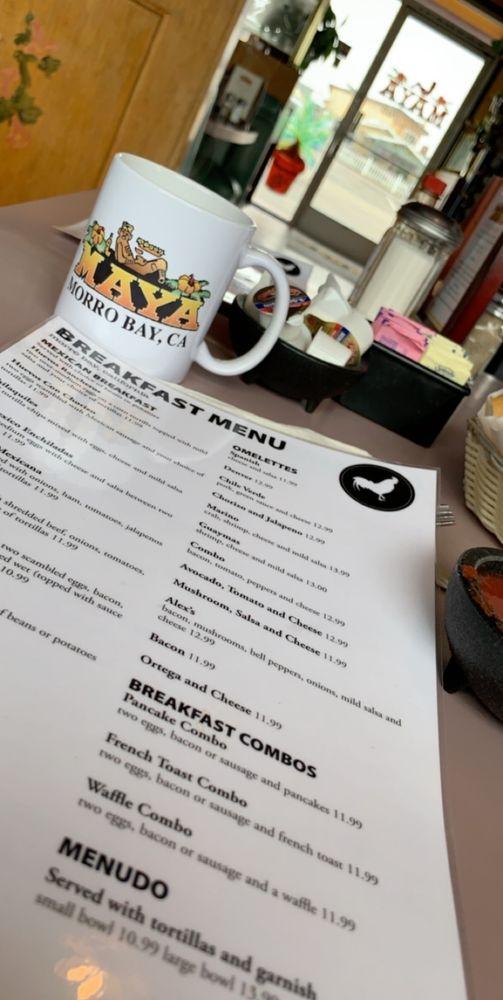 Menu at Maya Restaurant, Morro Bay, 560 Embarcadero