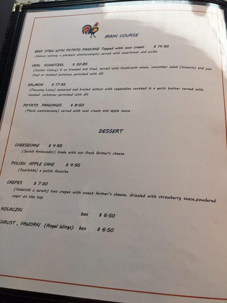 Menu at Polish Cottage restaurant, Tucson, E Broadway Blvd