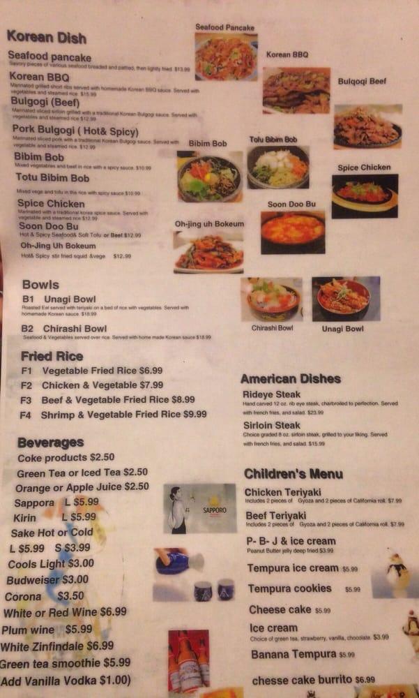 Menu at Sushi Boat restaurant, Laramie