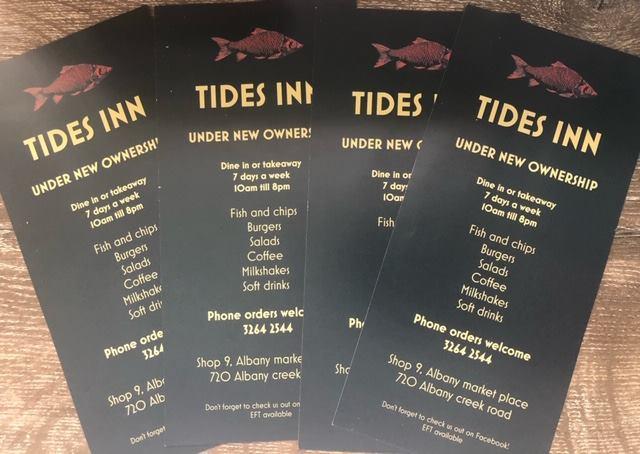 Menu at Tides Inn Fish Cafe, Albany Creek