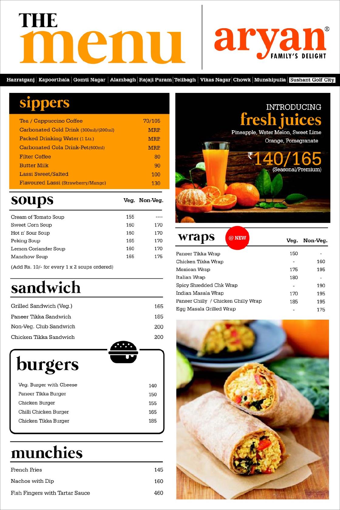 Menu at Aryan Ansal, Muzaffar Nagar Ghusval, Shop No 1 &2