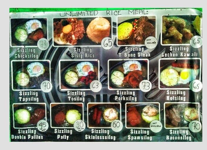 Menu at Central Sizzling House restaurant, San Jose del Monte City