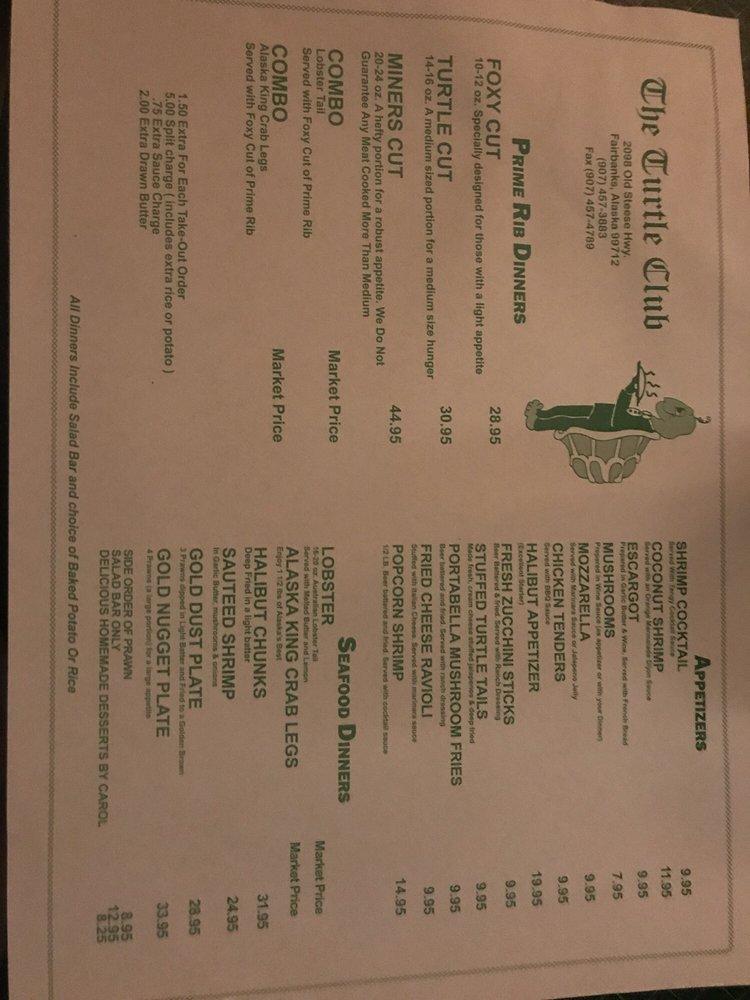 Carta de Turtle Club, Fairbanks, Old Steese Hwy N