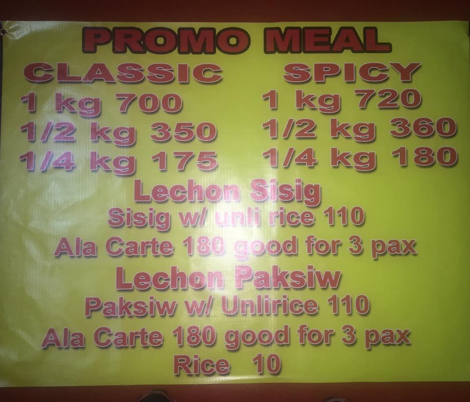 Menu at Boneless Lechon Belly ala Buena restaurant, Antipolo
