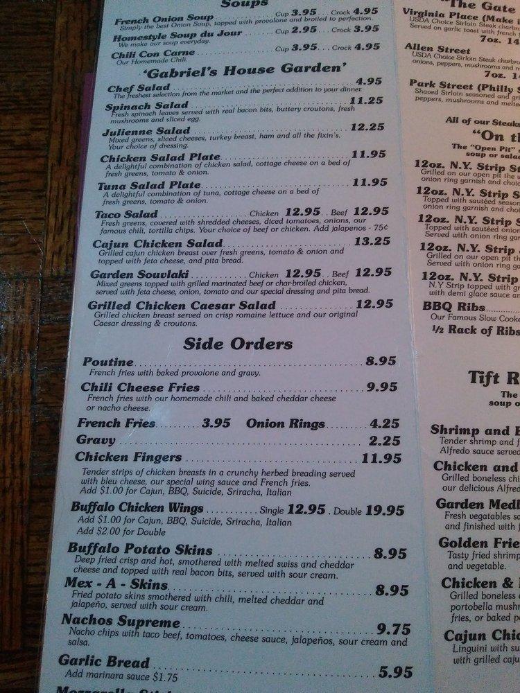 Menu at Gabriel's Gate pub & bar, Buffalo