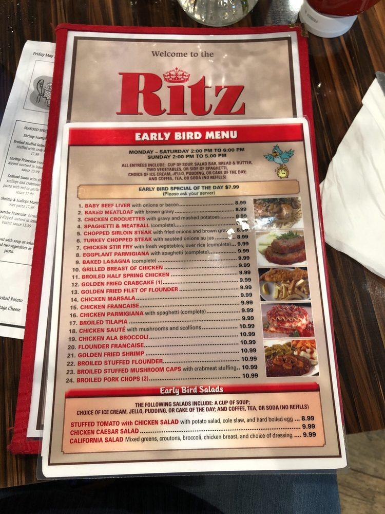 Menu at RITZ Diner restaurant, Philadelphia