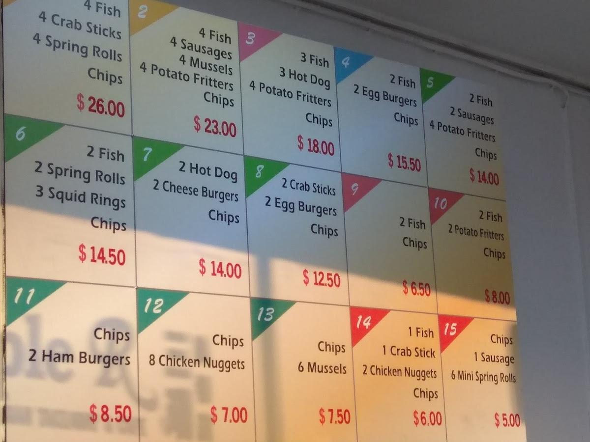 Menu at Triple "R" cafe, Auckland