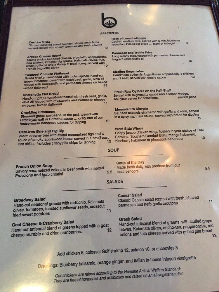 Menu at Broadway Grille + Underground pub & bar, Jim Thorpe