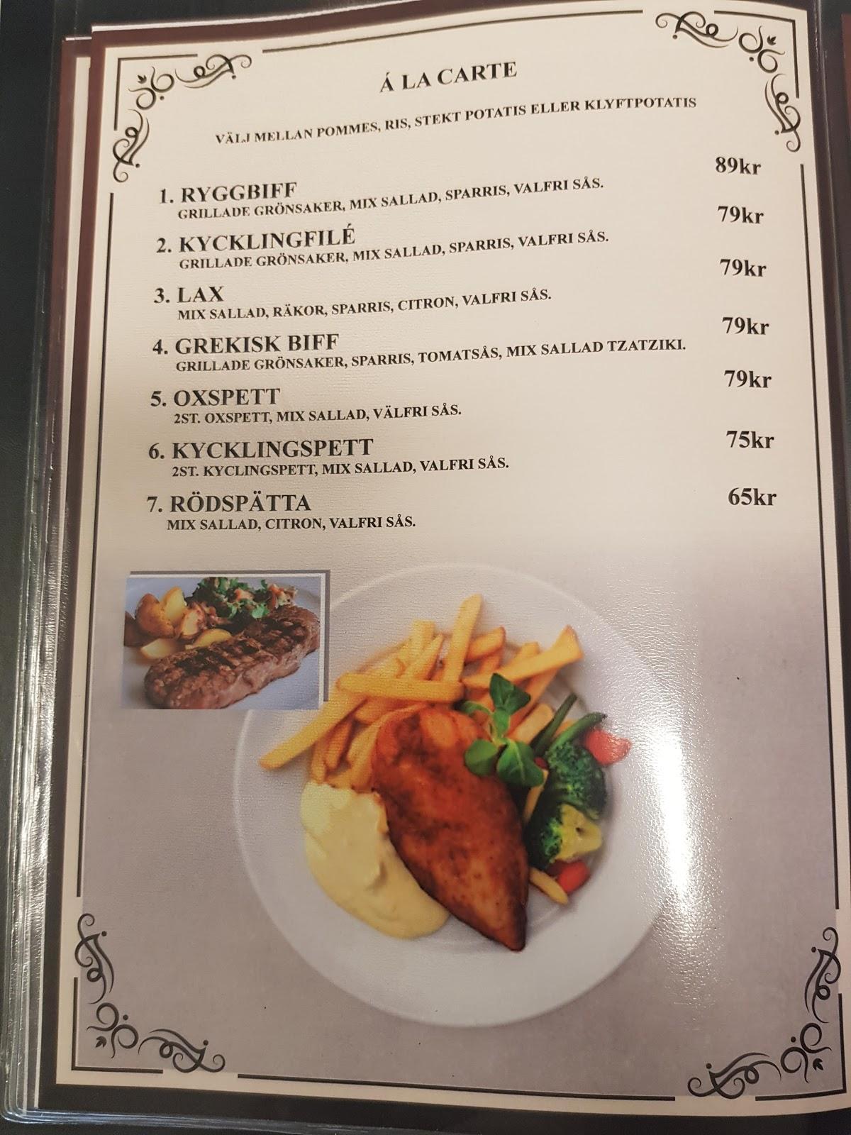 Menu at ROSEN RESTAURANG restaurant, Malmö