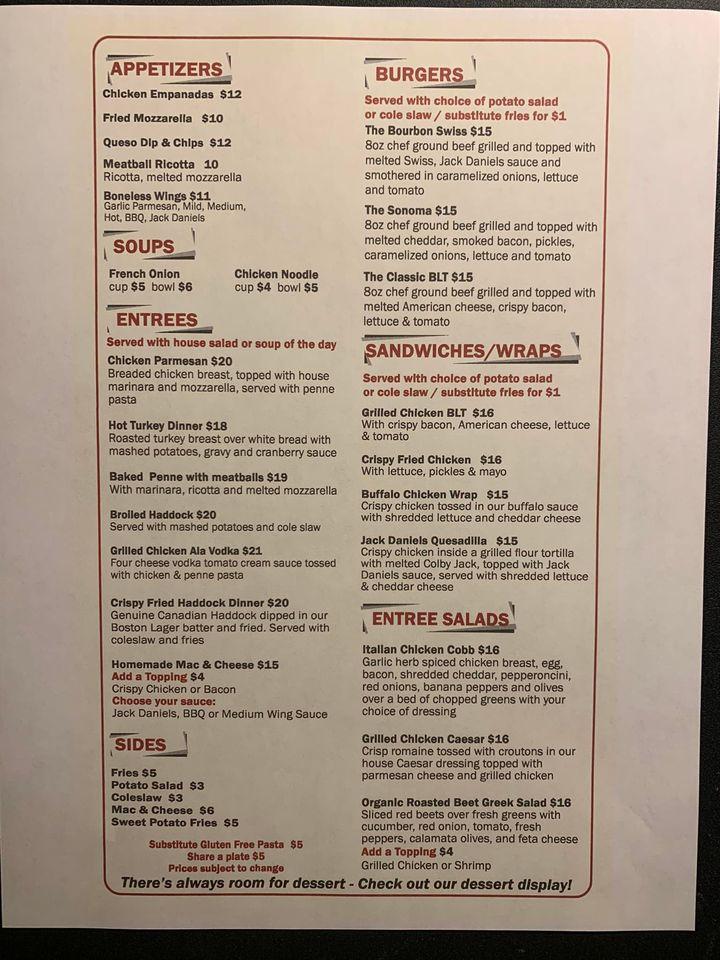 Menu at Shorty's pub & bar, Amsterdam