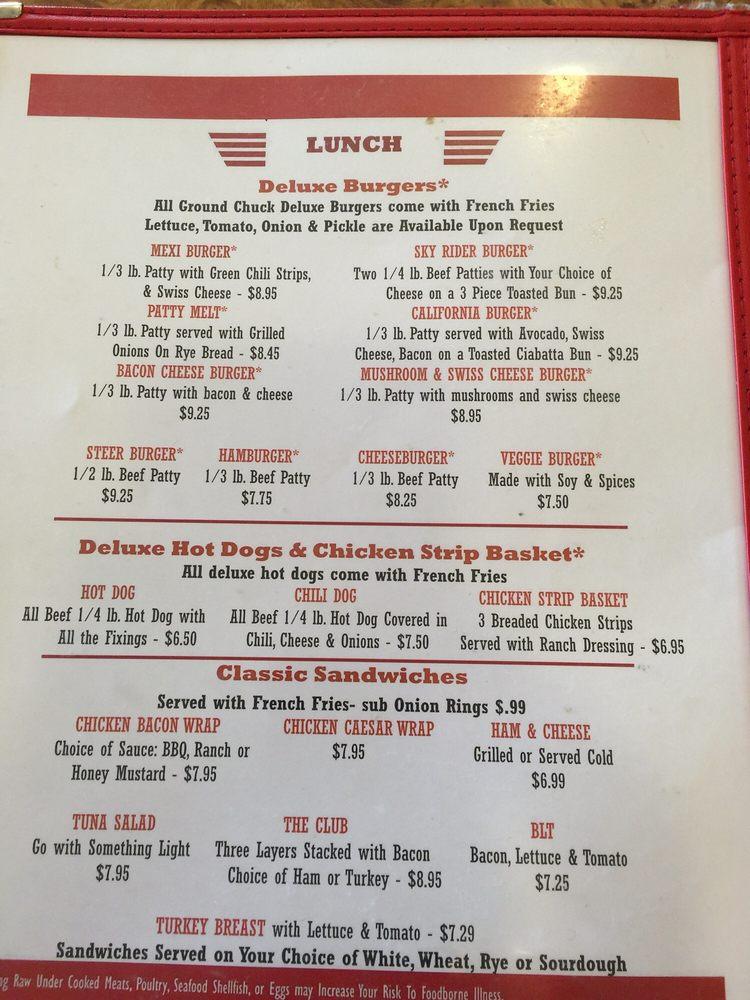 Menu at Sky Rider Cafe, Marana