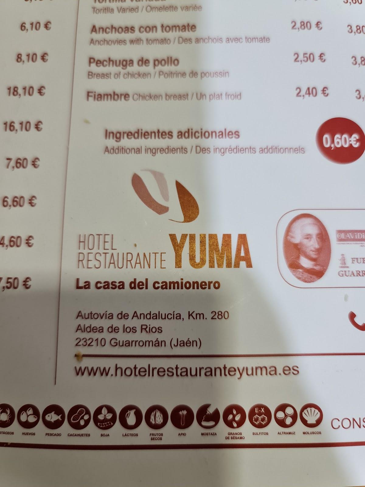 Carta de Hotel-Restaurante "Yuma", Los Ríos