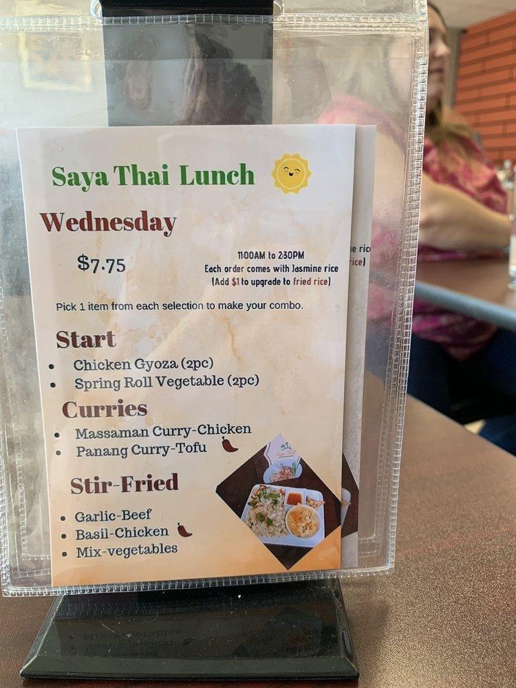 Menu at 1 Thai Restaurant, Shawnee