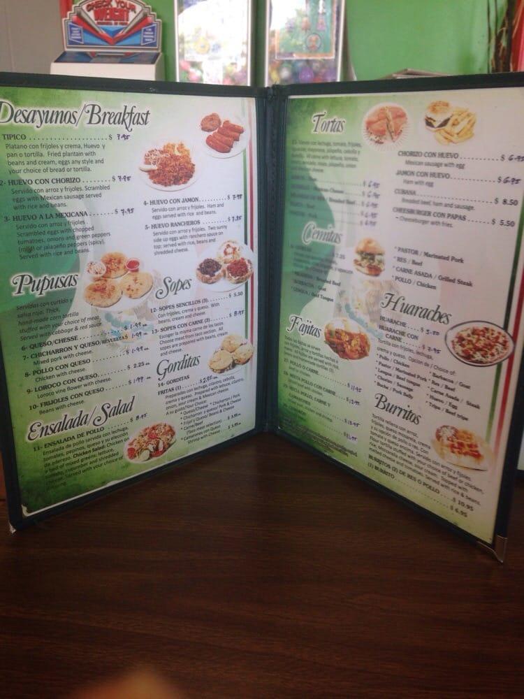 Menu at Taqueria Tres Reyes restaurant, Manassas