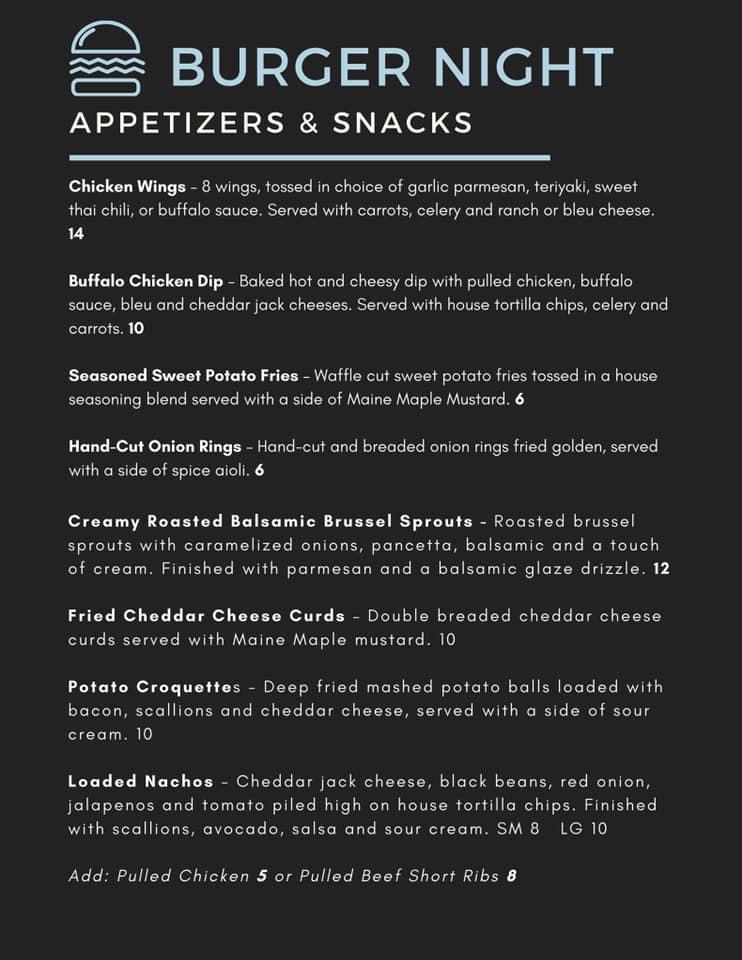 Menu at The Grey Owl Bar & Grill, Rockland