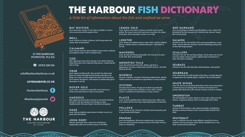 Menu at The Harbour Seafood Restaurant & Takeaway, Plymouth