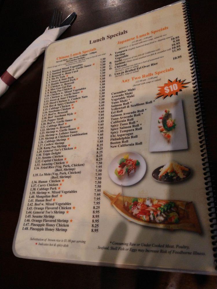 Menu at Dragon restaurant, Butler