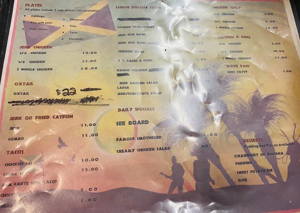 Menu at Jerk N' More restaurant, Waukegan