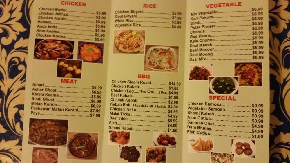 Menu at Khyber Kabab Restaurant, New York City