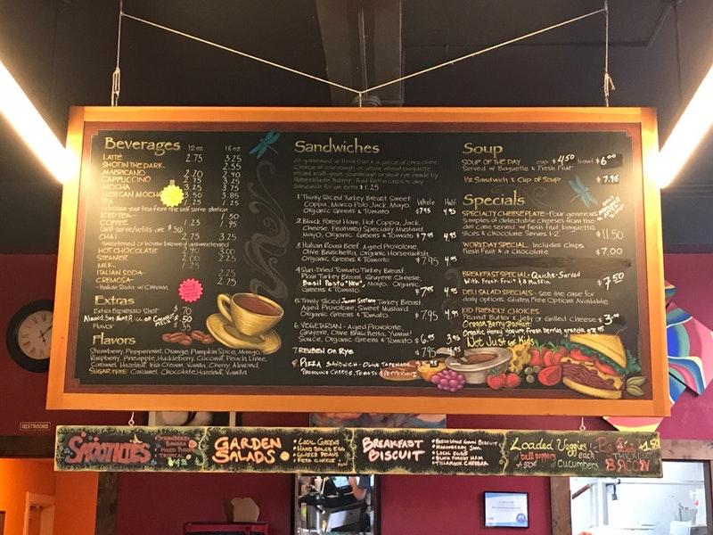 Menu at A Leap of Taste cafe, Klamath Falls