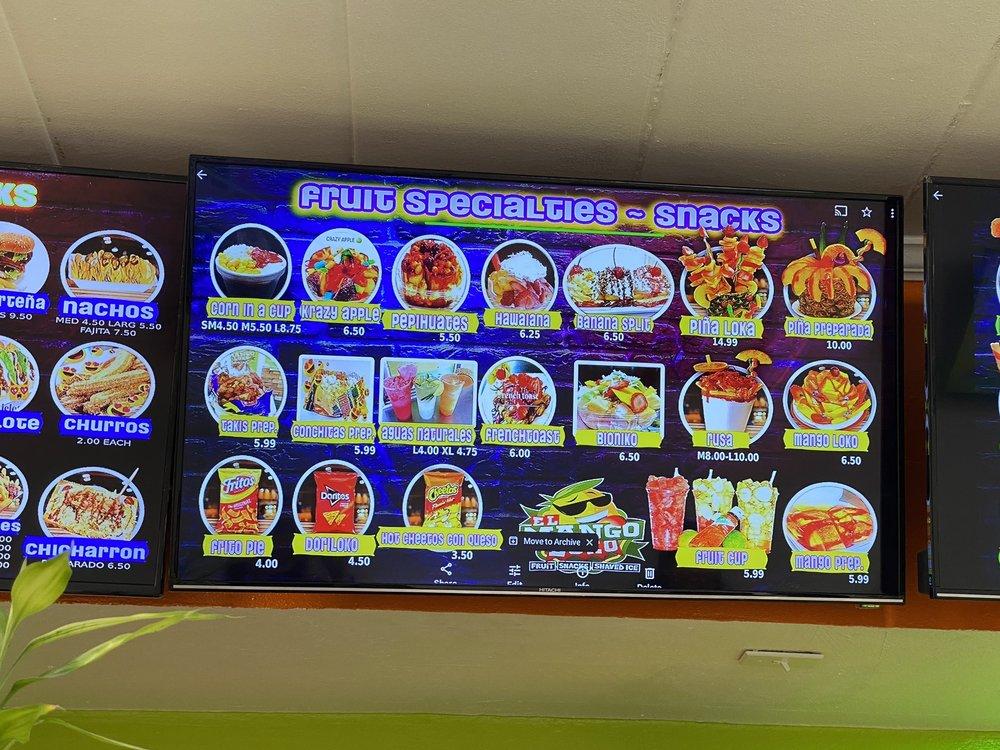 Menu at El Mango Loko desserts, Houston