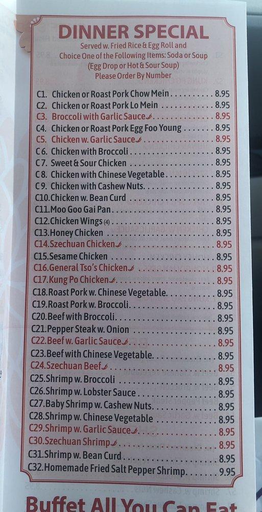 Menu at Great Wall Chinese Restaurant & Buffet, Dalhart