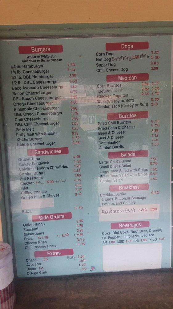 Menu at Jolly Kone restaurant, Ojai